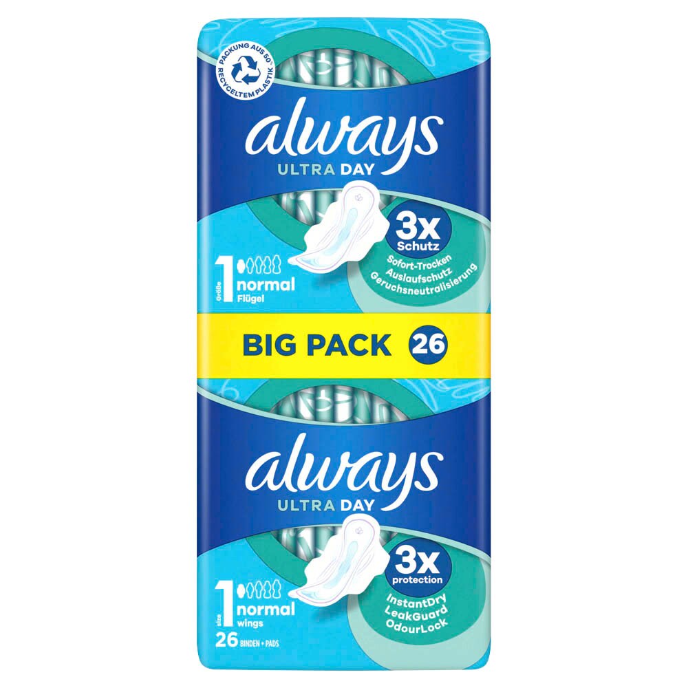 always Binden Ultra Day Normal mit Flügeln für leichte bis mittlere ...