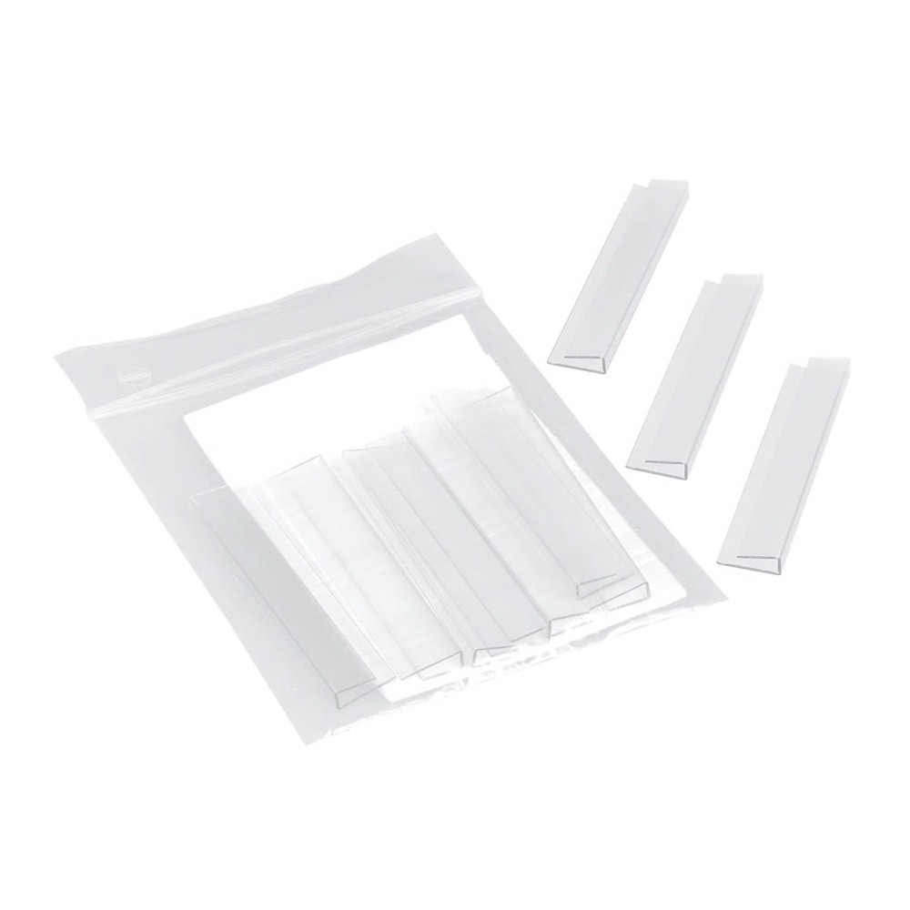 10 styro Beschriftungsschilder mit Clip transparent | office discount
