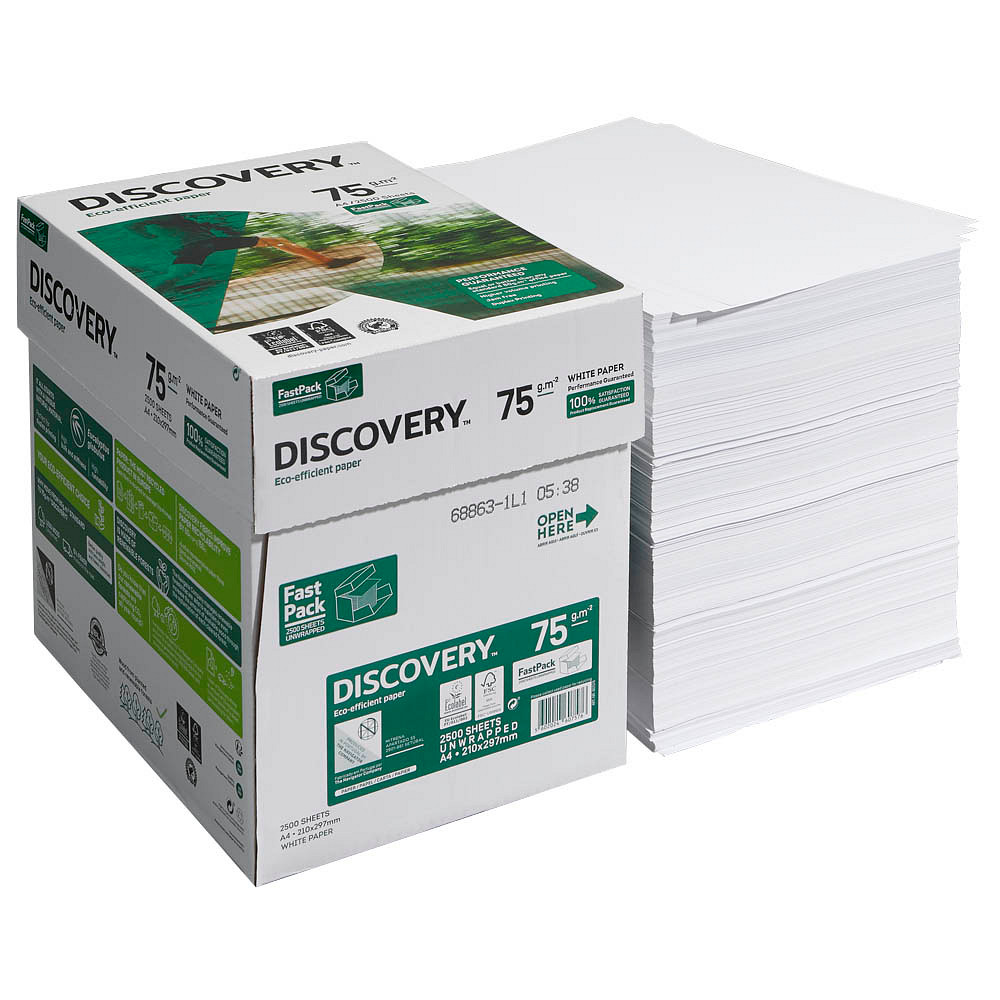 DISCOVERY Kopierpapier DISCOVERY DIN A4 75 g/qm 2.500 Blatt Maxi-Box ...