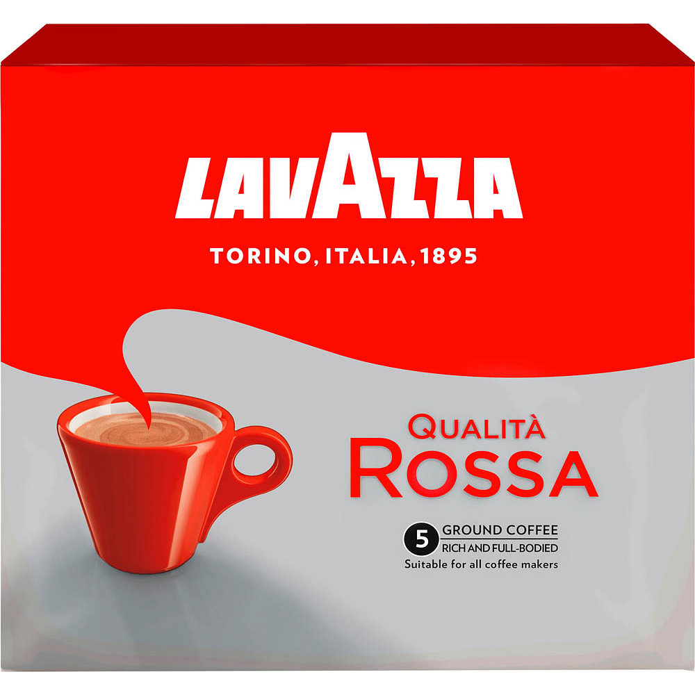 LAVAZZA Qualita Rossa Kaffee, gemahlen Arabica- und Robustabohnen ...