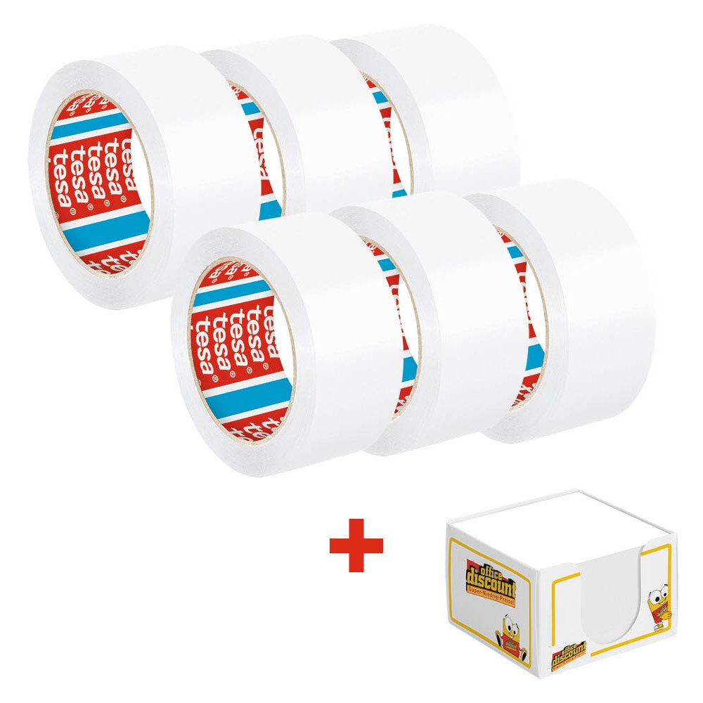AKTION: tesa Packband tesapack® 4195 weiß 50,0 mm x 66,0 m 6 Rollen ...