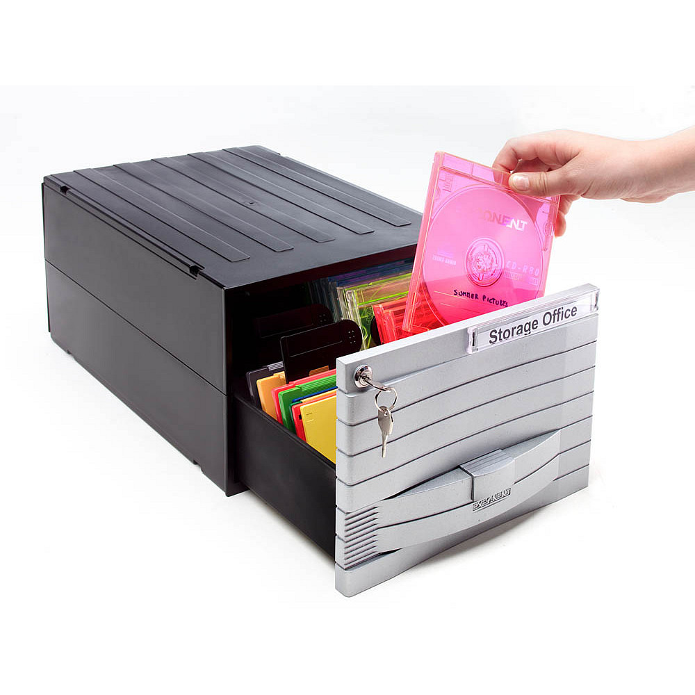 EXPONENT CD-/DVD-Box schwarz, 1 St. | office discount