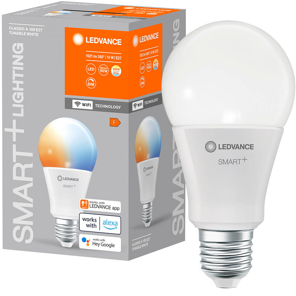 LEDVANCE WLAN-Lampe SMART+ WiFi Classic A100 TW E27 14 W matt | office discount