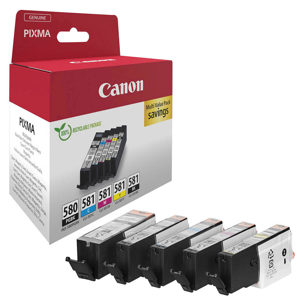 Canon PGI-580 PGBK/CLI-581 BK/C/M/Y schwarz, cyan, magenta, gelb ...
