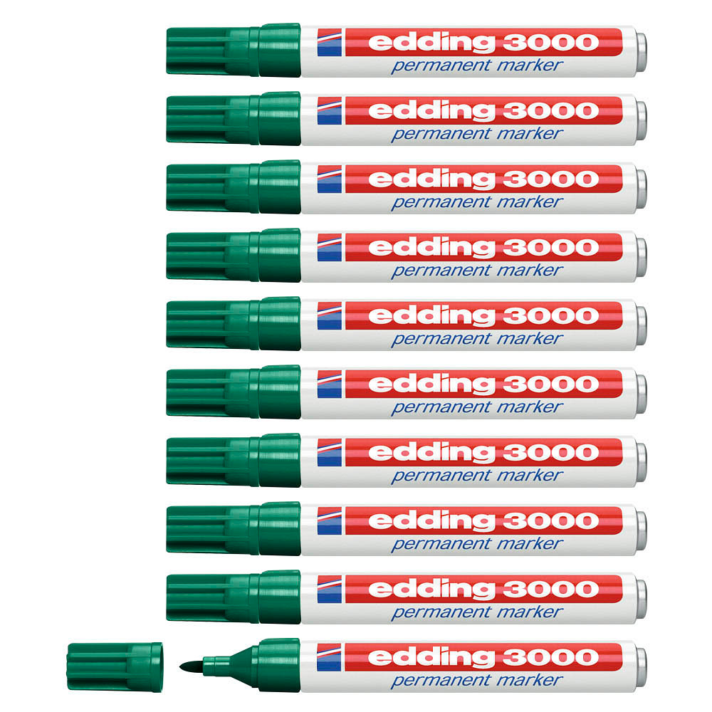 edding 3000 Permanentmarker grün 1,5 - 3,0 mm, 10 St. | office discount