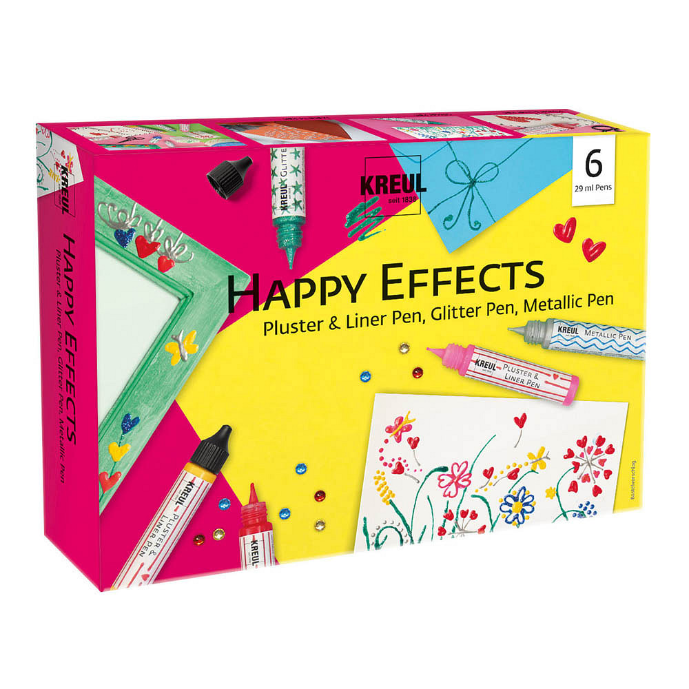 6 KREUL Happy Effects Pluster-Pen farbsortiert | office discount