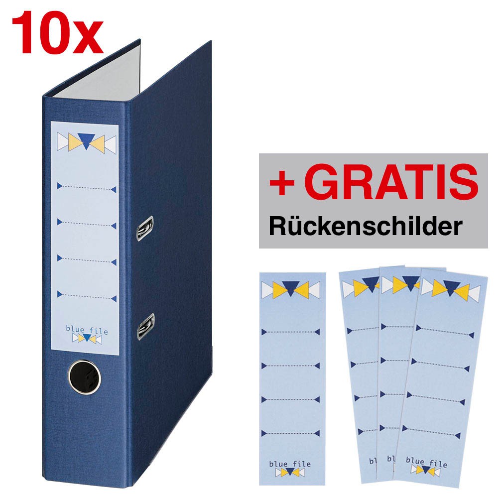 AKTION: 10 bluefile blue file Ordner dunkelblau Karton 8,0 cm DIN A4 ...