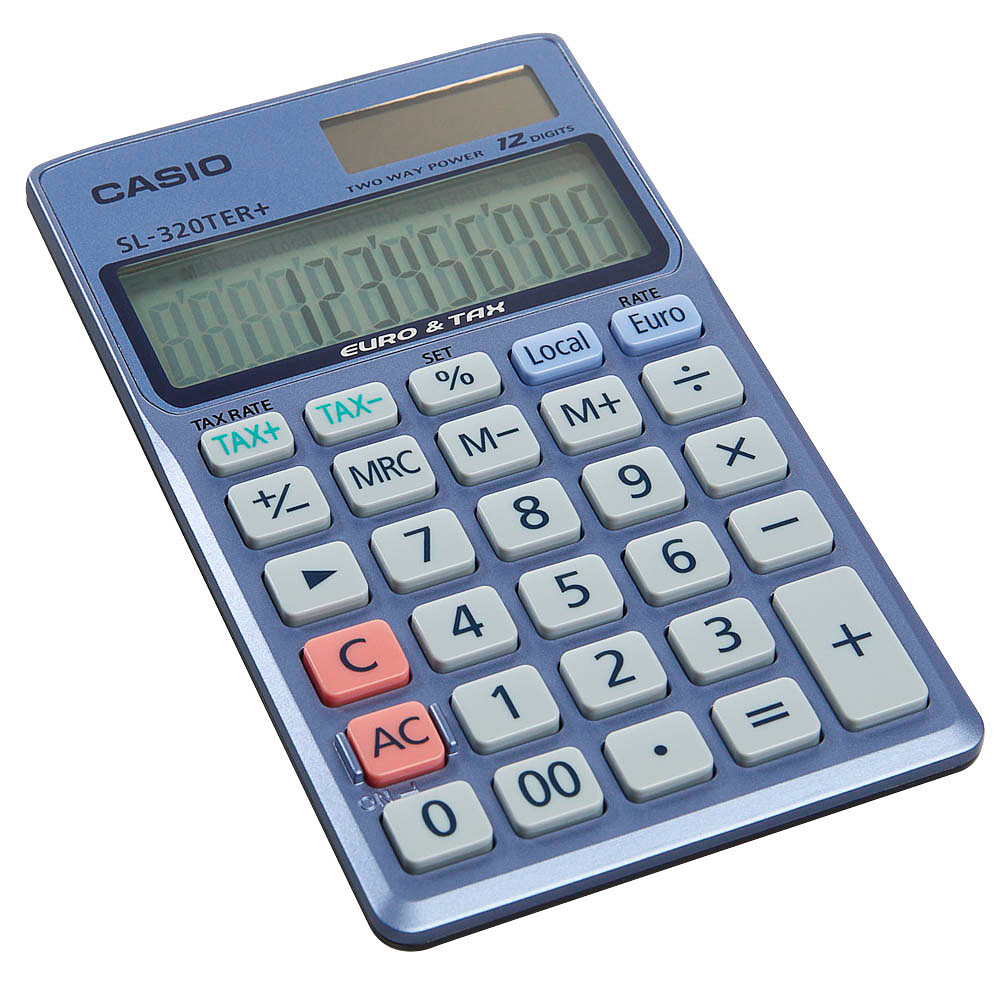 CASIO SL-320TER+ Taschenrechner stahlblau | office discount