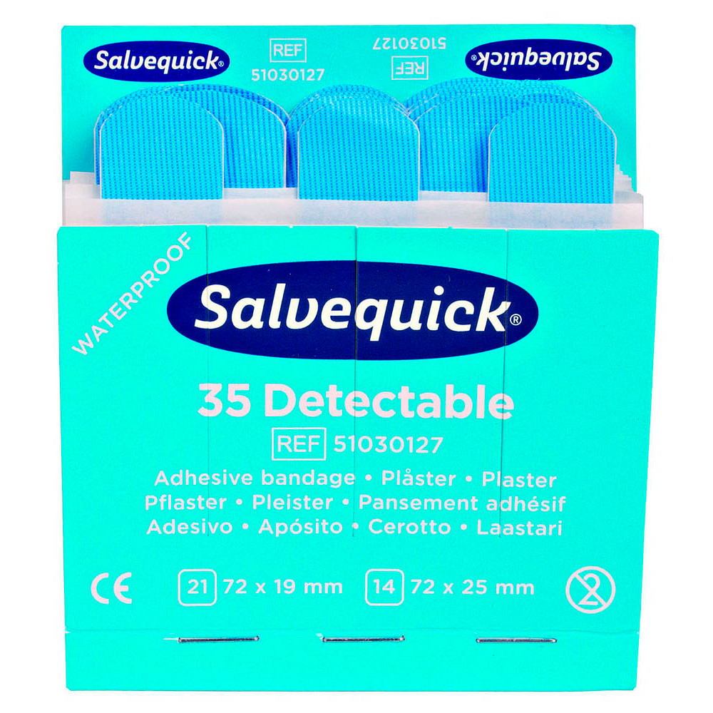 Salvequick® Pflaster Detectable 1009735V blau, 35 St. | office discount