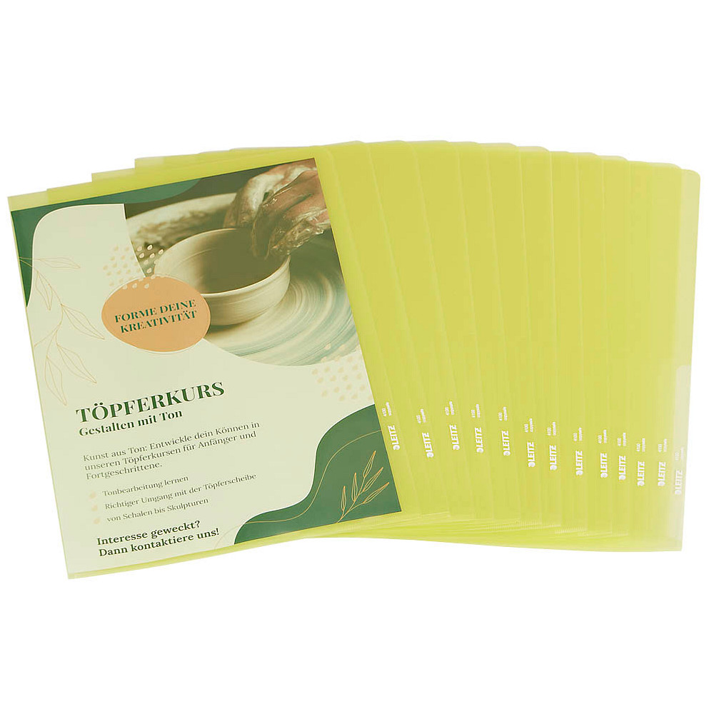 100 LEITZ Sichthüllen Premium 4100 DIN A4 gelb glatt 0,15 mm | office ...