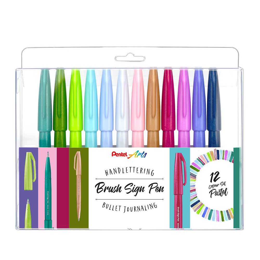 Pentel Pastel SES15C-12 Brush-Pen-Set farbsortiert, 12 St. | office ...