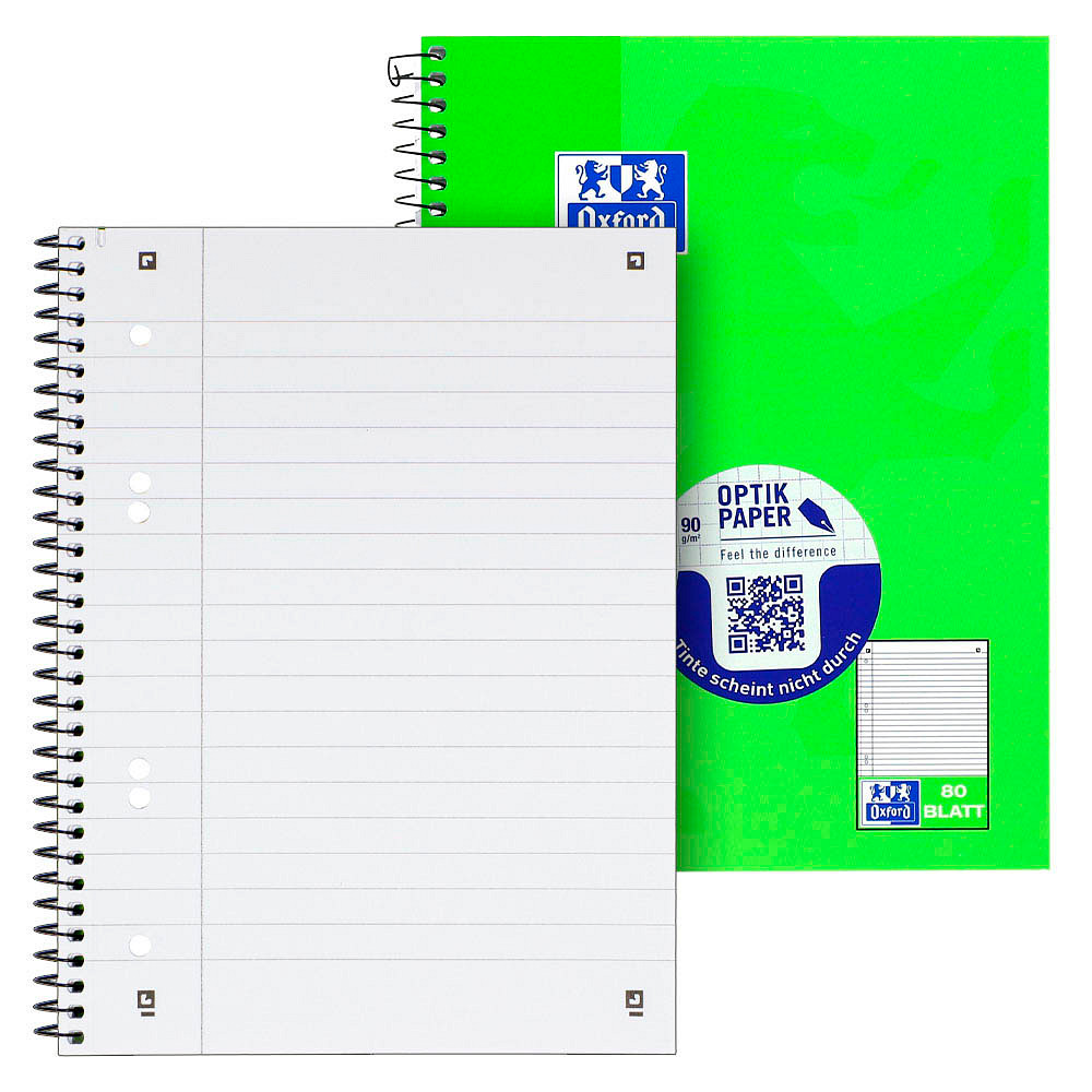 OXFORD Collegeblock Schule Kleinformat liniert DIN A5 Innenrand ...