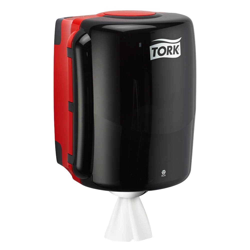 TORK Putztuchspender Performance W2 653008 schwarz, rot Kunststoff | office discount