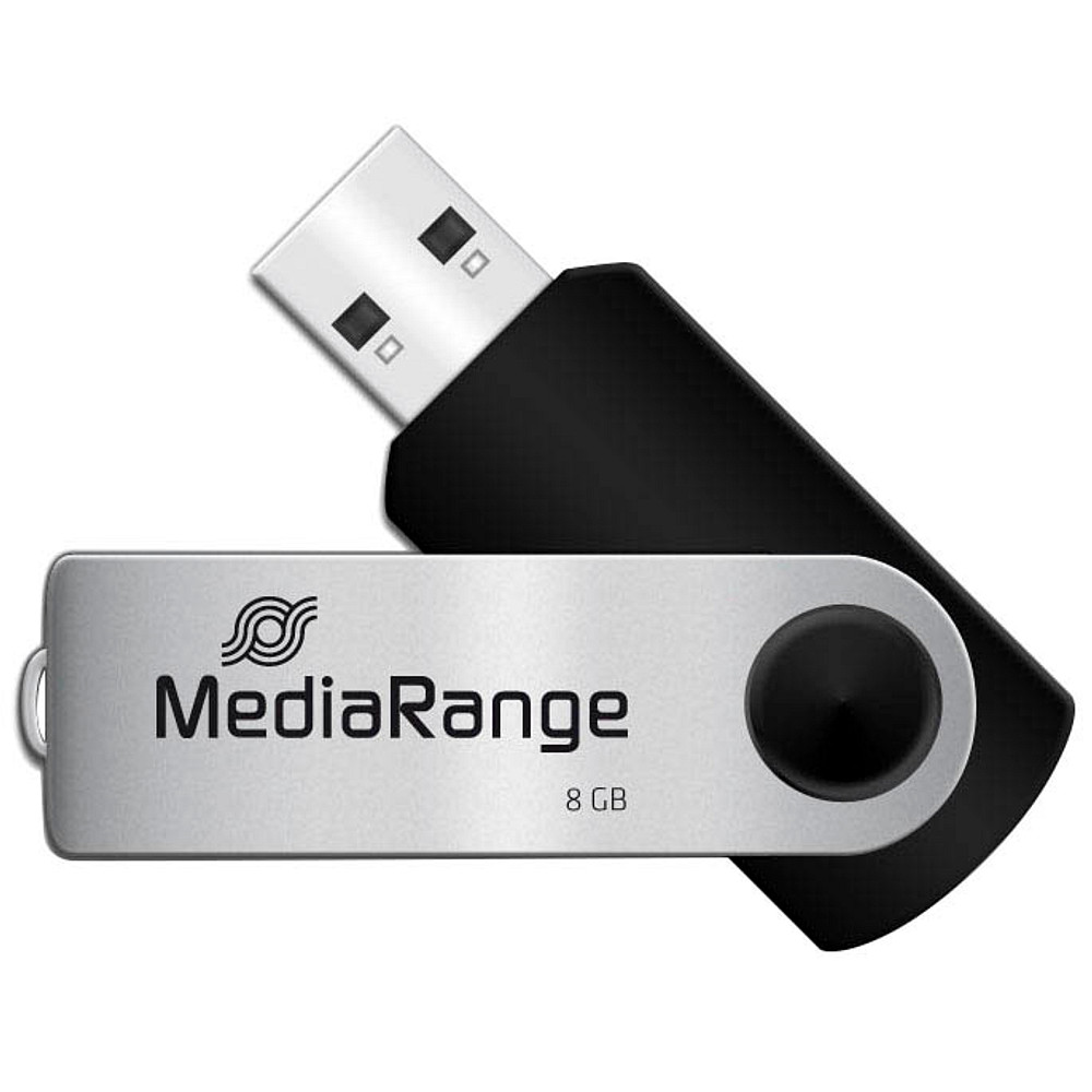 MediaRange USB-Stick schwarz, silber 8 GB | office discount