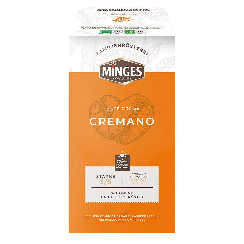 MINGES Café Créme Cremano Kaffeekapseln kräftig 520 g | office discount