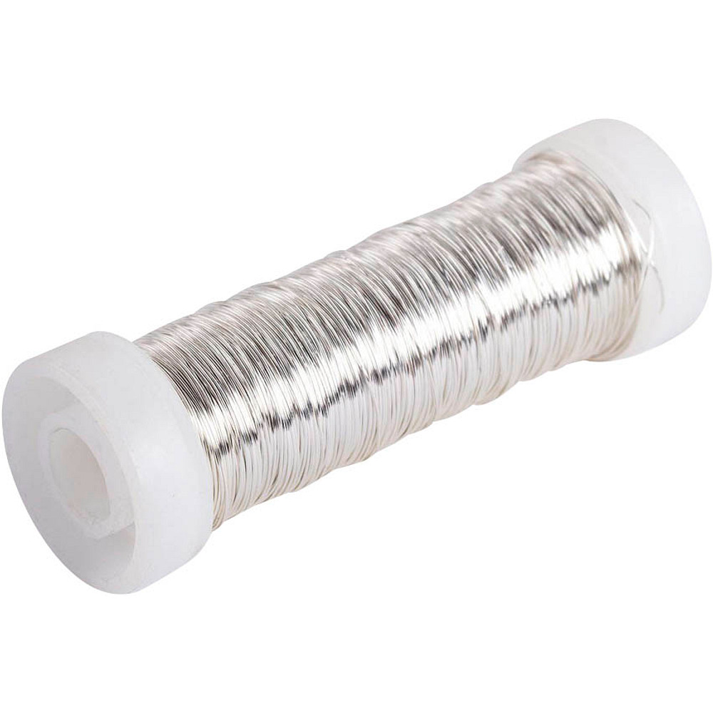 Rayher Silberdraht mit Kupferkern Basteldraht silber 0,4 Ø mm 40,0 m 1 ...